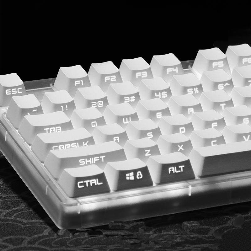 【JKDK】Pure white/black keycaps side font transmits light OEM profile ...