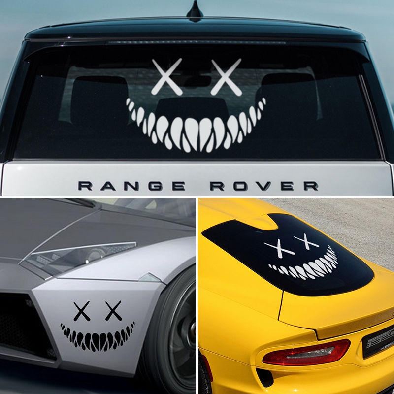 Car Modified Car Stickers Unique Devil Smiley Face XX Keep Smiling Calf ...