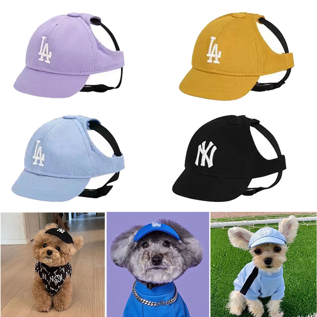 Pet hat dog cap small french fighting teddy large dog hat with ear hole ...