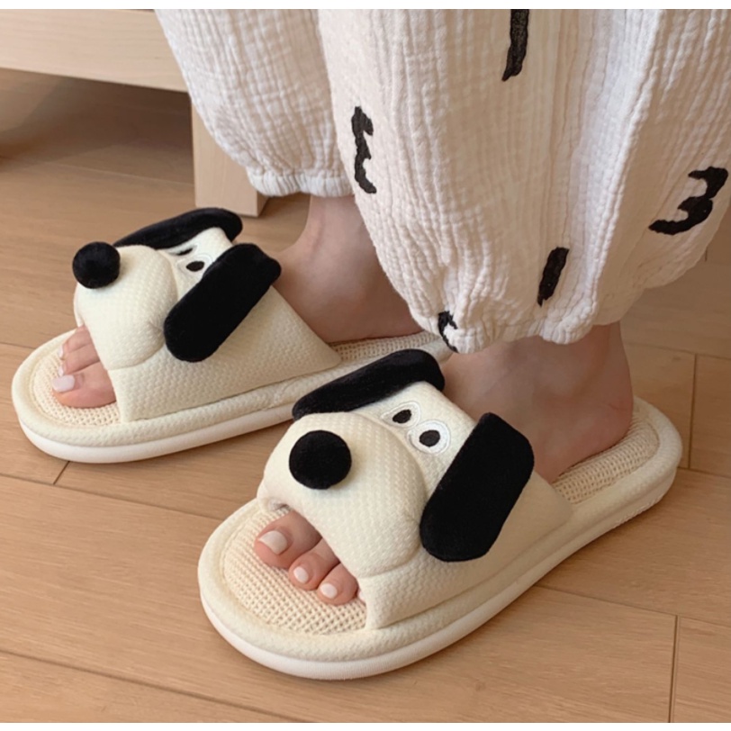 Korea Style Cute Puppy Couple Indoor Slippers Four Seasons Can Wear ...