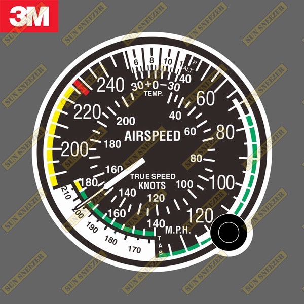 Airspeed Meter Flight Dashboard Waterproof Sunscreen 3m Round Sticker ...