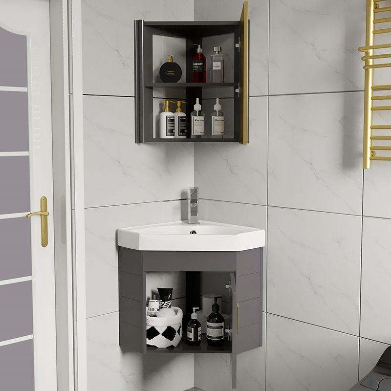 Mirror Cabinet Bathroom Cabinet Triangle Corner Balcony Wash Basin ...