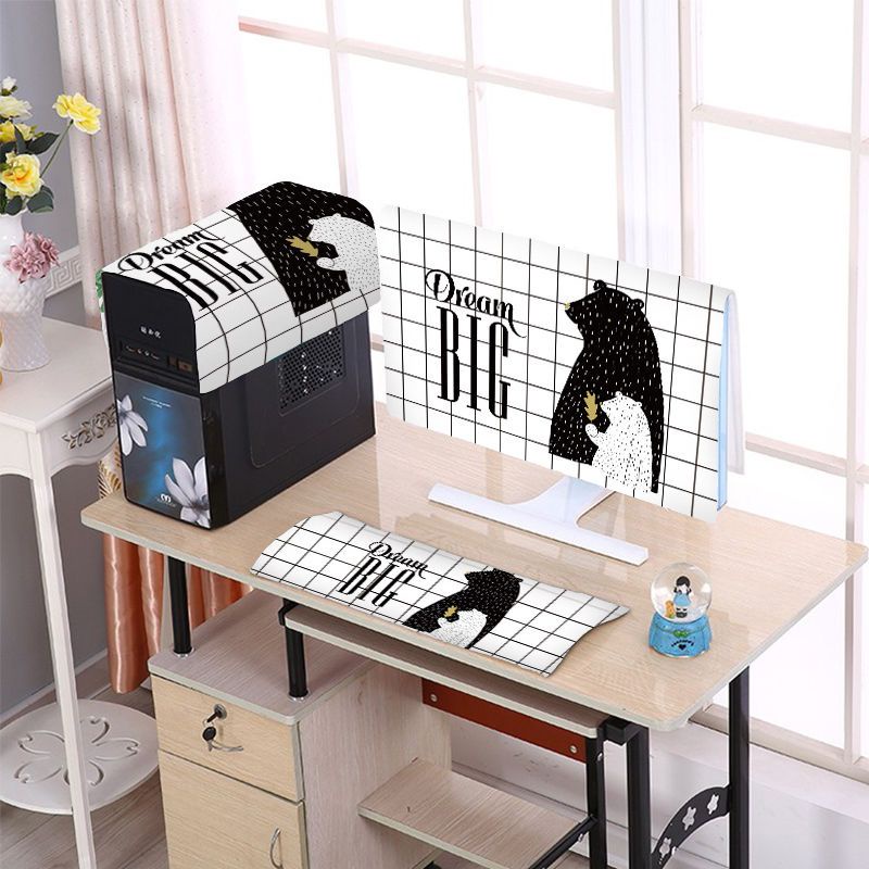 3 sets computer dust cover 19 inch 22 inch dust sun dirty home cartoon ...