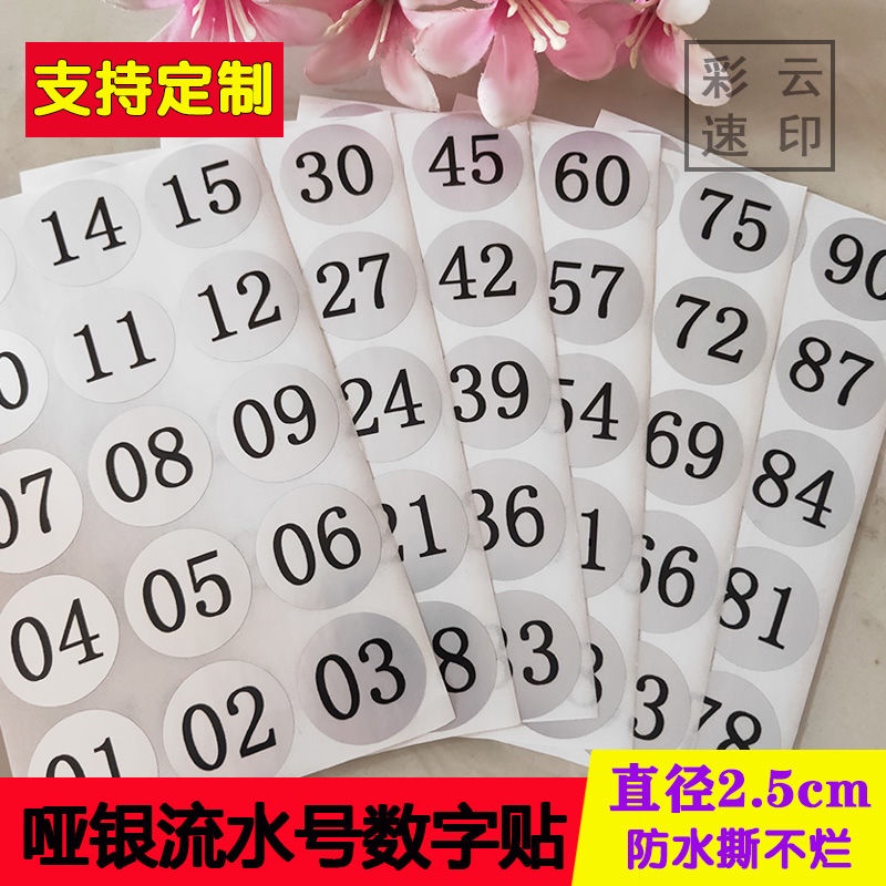 High-quality 2.5cm Number Round Sticker Waterproof Sticker Customized ...