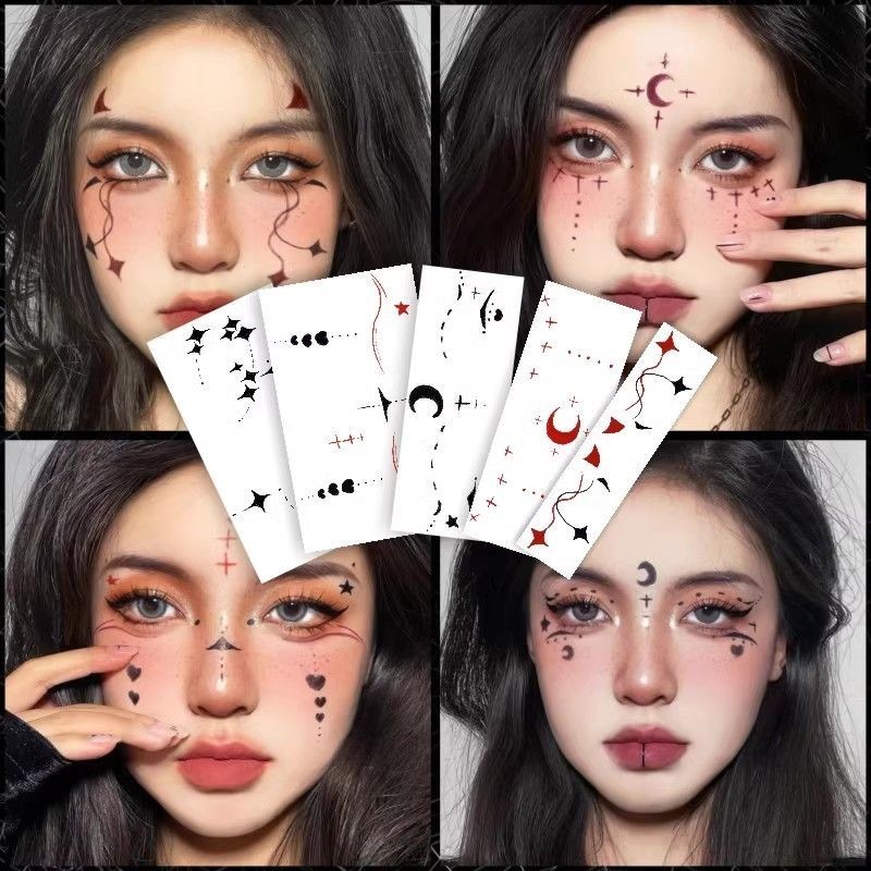 Halloween Makeup Tattoo Stickers Black Priest Dark Funeral Cool ...