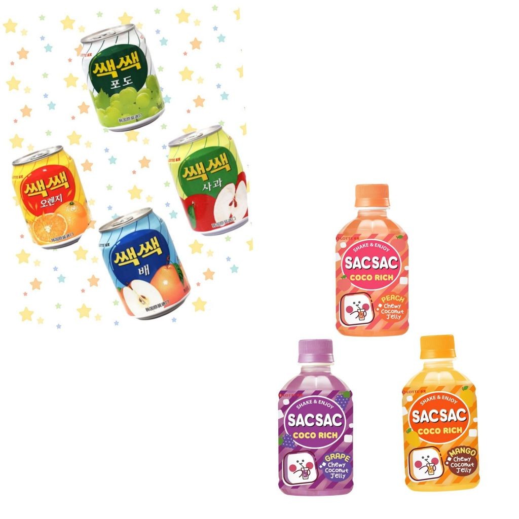 Korea Lotte 238ml Apple Juice/Grain Orange/Grape 238ml/Grape Coconut Drink Peach/Grape/Mango ...
