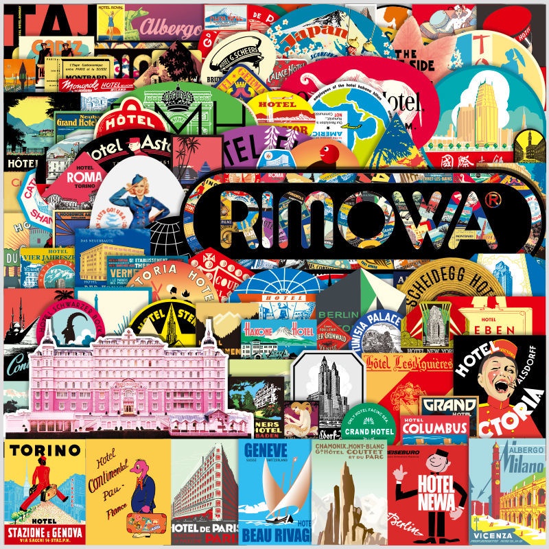 Retro hotel world landmark Rimowa rimowa luggage suitcase scenery ...