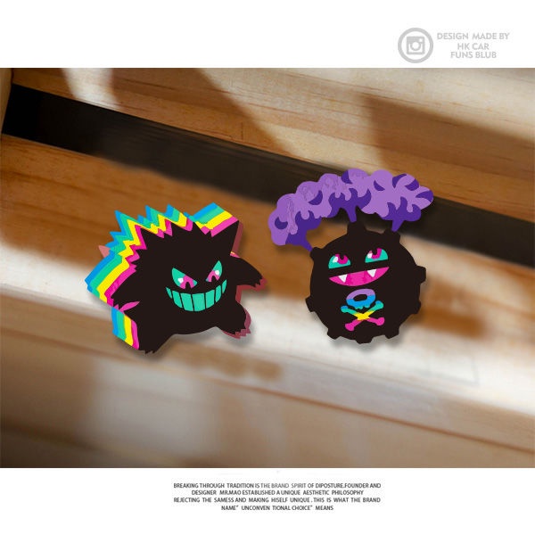 Motorcycle Stickers Gengar Pokémon Cartoon Reflective Car Stickers ...
