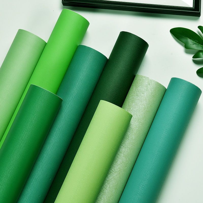 Green Wallpaper Self-Adhesive Dark Green Wall Stickers Student Instant ...