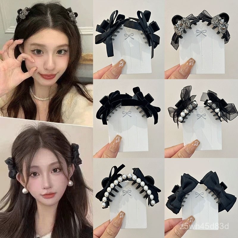 Princess Head Bow Temperament Small Grab Clip 2024 Sweet Hair Forehead ...