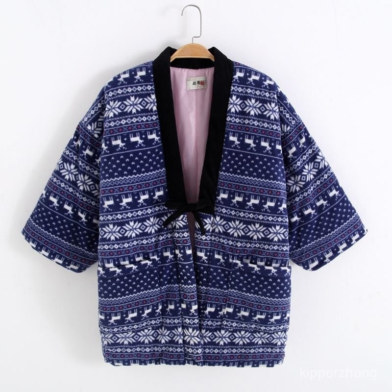 Japanese Style Yukata Half-Twisted Haori Kimono Anime Hot Spring ...