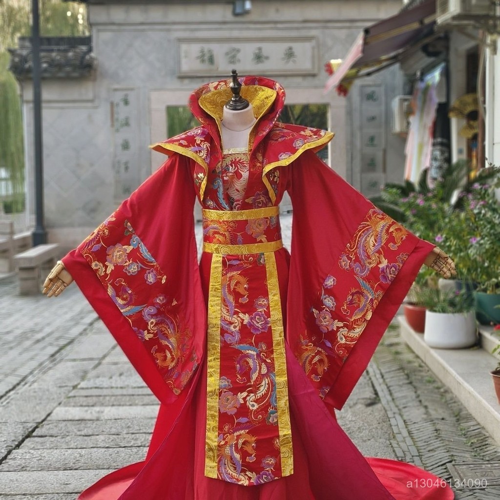 Hanfu Wedding Phoenix Crown Xiayi Men Women Ancient Bridal Dress Red ...