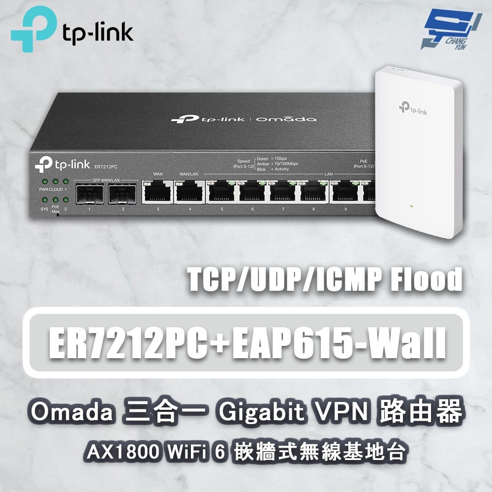 TP-LINK ER7212PC Three-In-One VPN Router POE Switch+EAP615-Wall ...