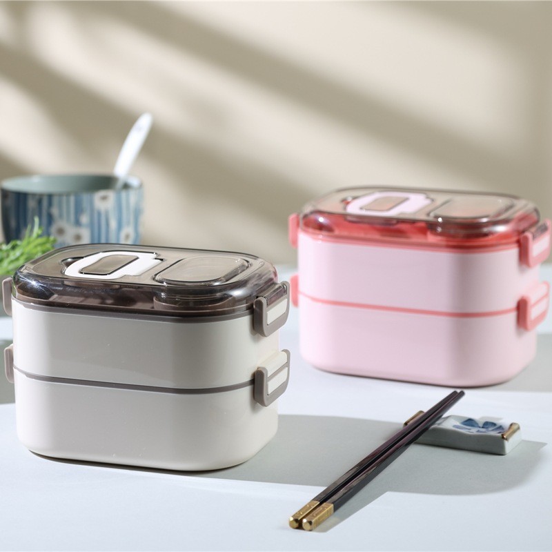 Taiwan Japanese Office Worker Lunch Box Double-Layer Stainless Steel ...