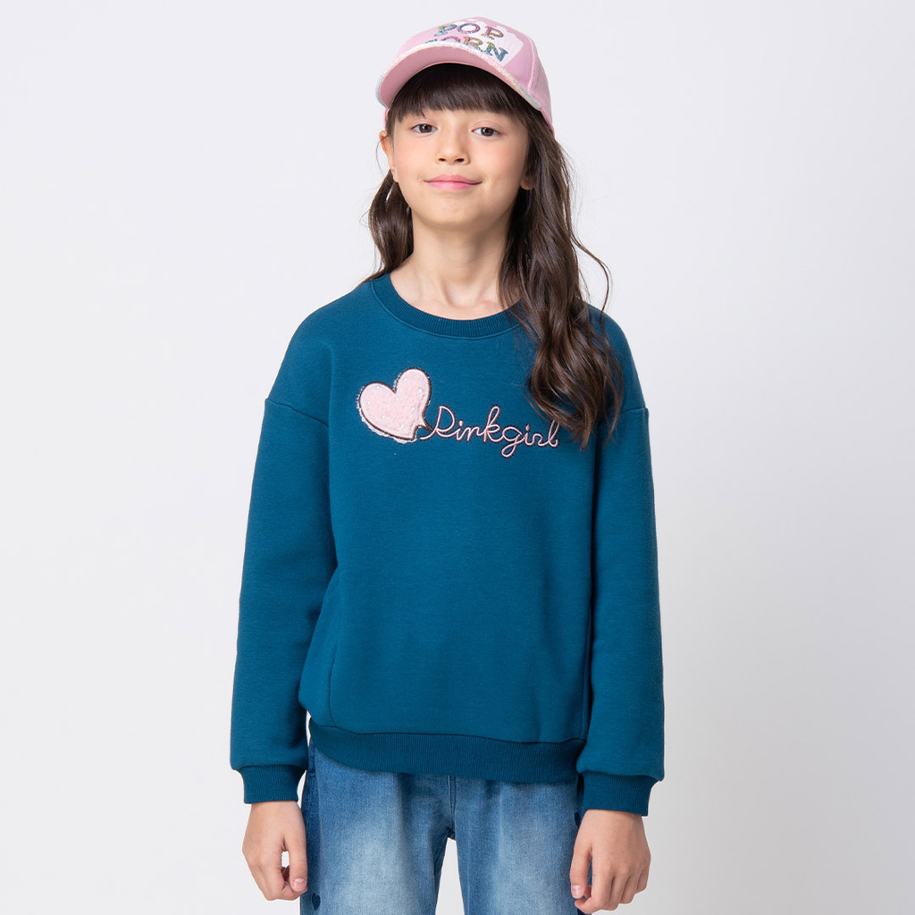 [Pink Nana Children's Clothing] Girls Brushed Tops Big Kids Warm Long ...