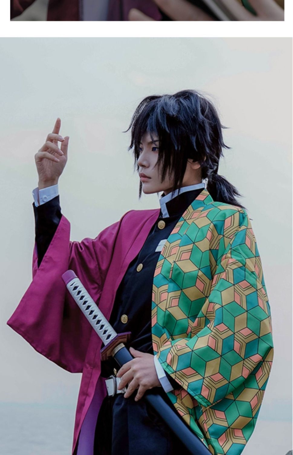 Demon Slayer COS Uniform Tomioka Giyuu Full Set Water Column cosplay ...