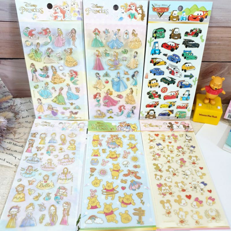 Disney Gilding Stickers Princess Mickey Decorative Pooh Pocket Car ...