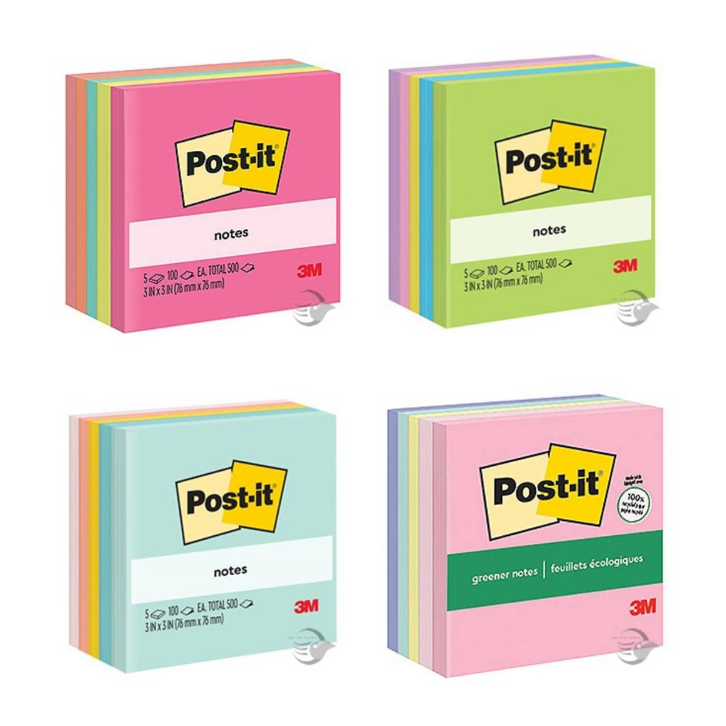 3M Post-it Re-Postable 654-5S Paper Bricks 90 Sheets Mixed Colors 5 ...