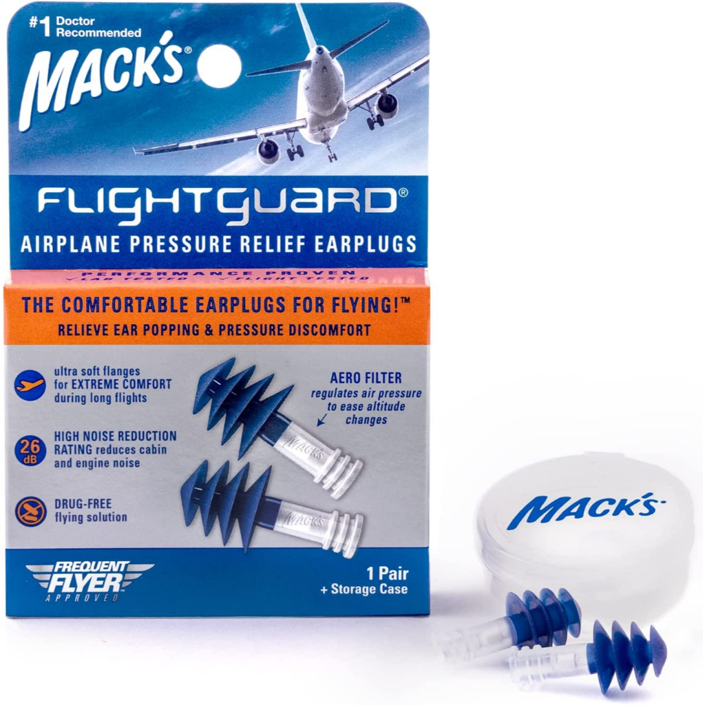 Mack's Flightguard Flight Earbuds Noise Reduction 26dB Ear Pressure ...