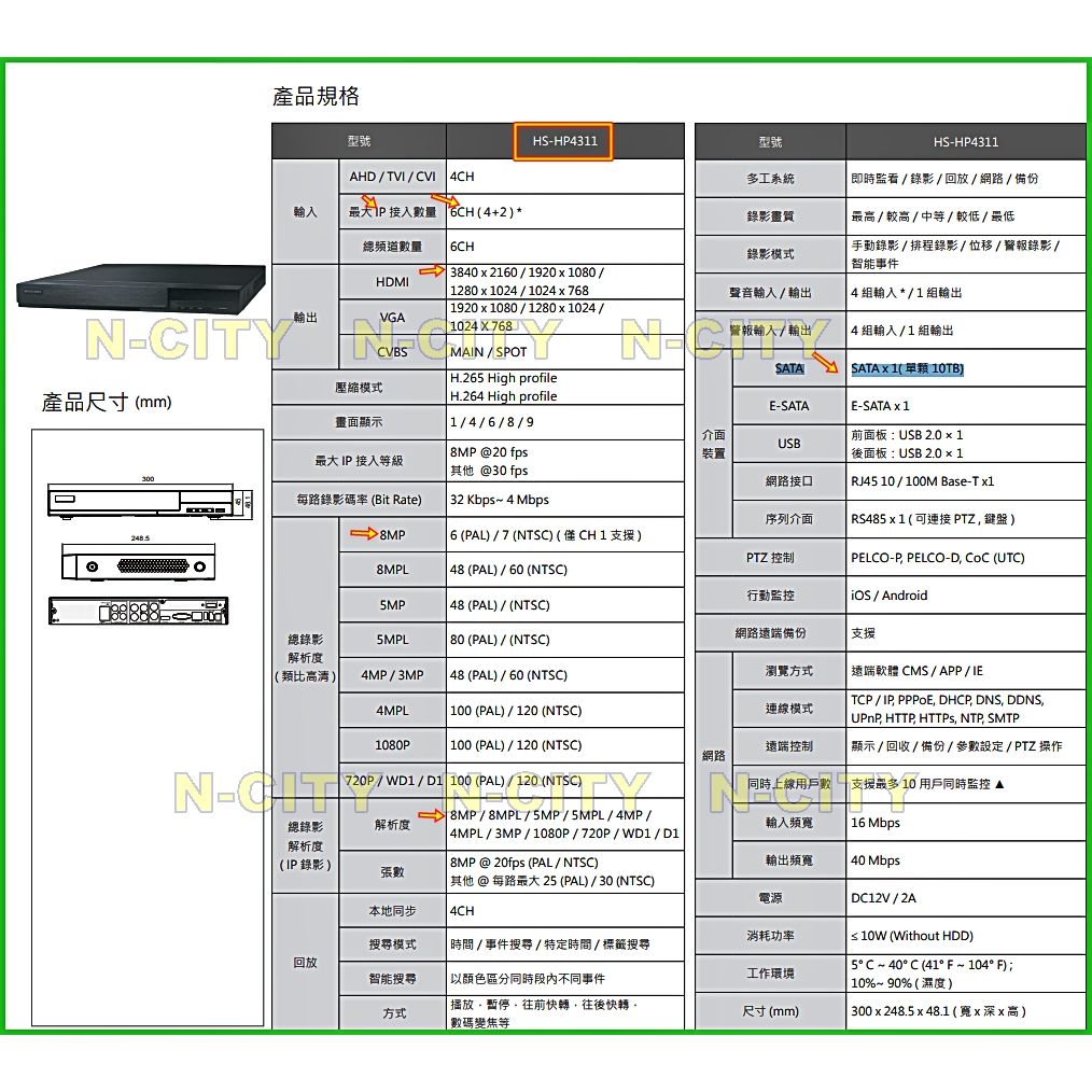 Taiwan Chip NDAA 4-Channel 4-Sound 8 Million Pixels 4K/DVR Video Recorder TVI/AHD Coaxial Audio ...