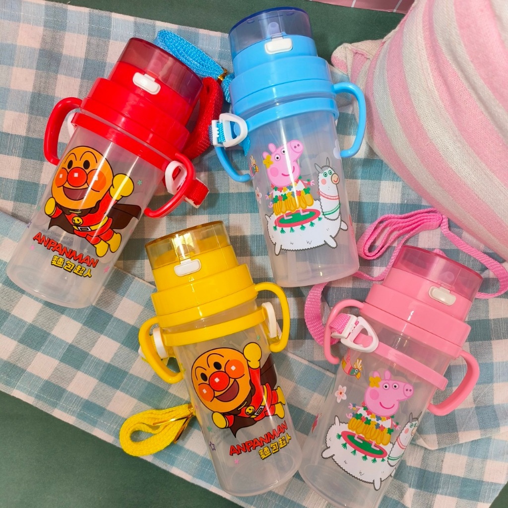 Anpanman Multifunctional Pop-Up Water Bottle Pepe Pig Handle Made In ...