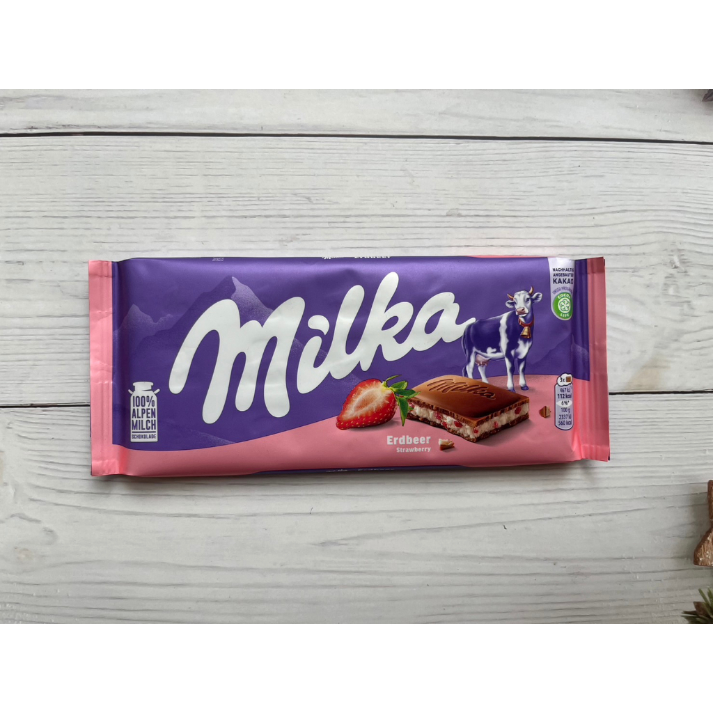 Milka Strawberry Filled Milk Chocolate 100g | Shopee Singapore