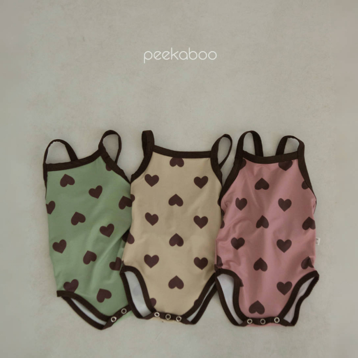 Peekaboo Love Chocolate Back Laced-Up Swimsuit Baby Korean Children's ...