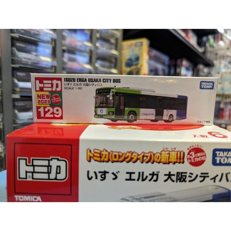 TOMICA Long Box 129 ISUZU ERGA Osaka Bus New Car Sticker | Shopee Singapore