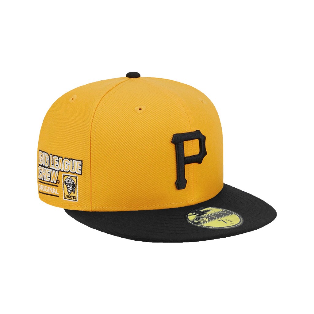 NEW ERA 59FIFTY 5950 BIG LEAGUE CHEW Pittsburgh Pirate Yellow Full Cap ...