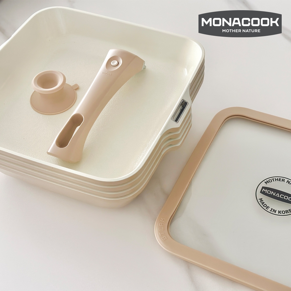 [Korea MONACOOK] Kaka Square Pot Ceramic Non-Stick Pan Five-Piece Set ...
