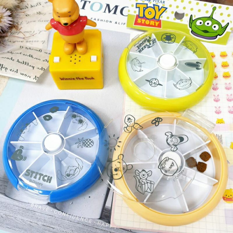 Disney Rotating Storage Box Multifunctional Universal Pooh Stitch Three ...