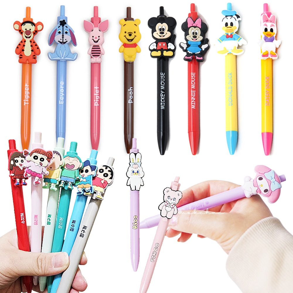 Korea Disney Superfine Ballpoint Pen Crayon Shin-Chan Mickey Minnie ...