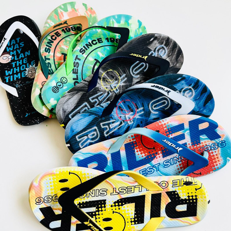 R RIDER R1 Boys MEN Brazilian Slippers (Brazil Function R1 Series Smile ...