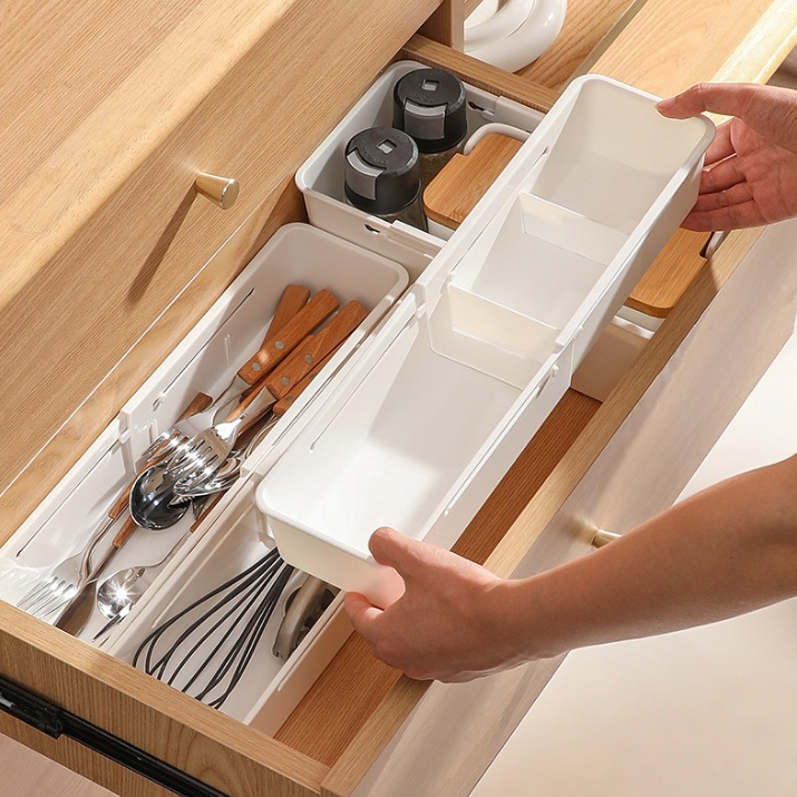 Telescopic Storage Box Cabinet Japanese-Style Partition Drawer Sorting ...