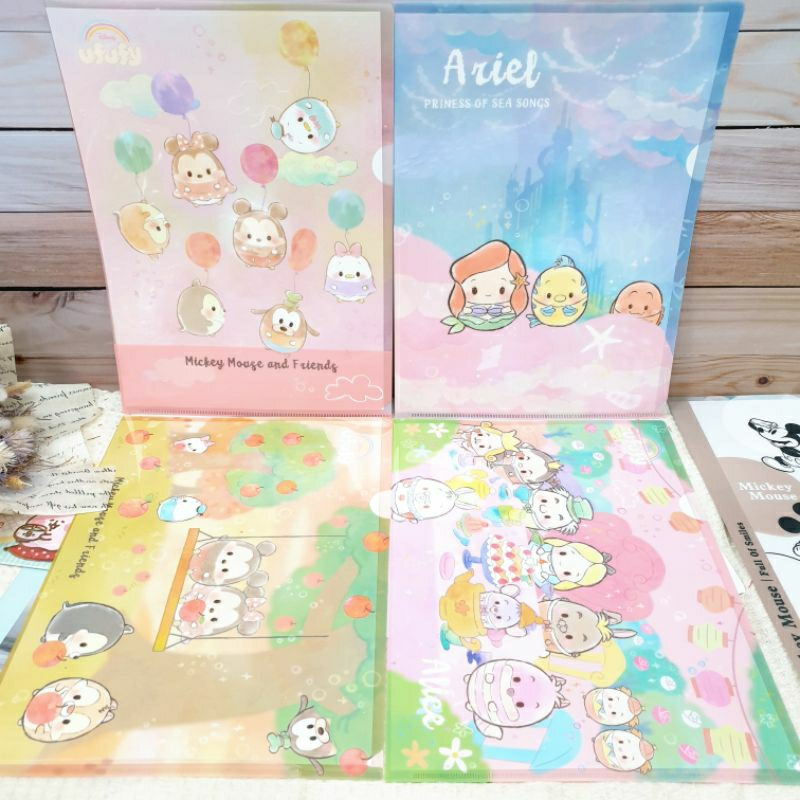 Disney L-Shaped Folder Cloud Series A4 Mickey Minnie The Little Mermaid ...