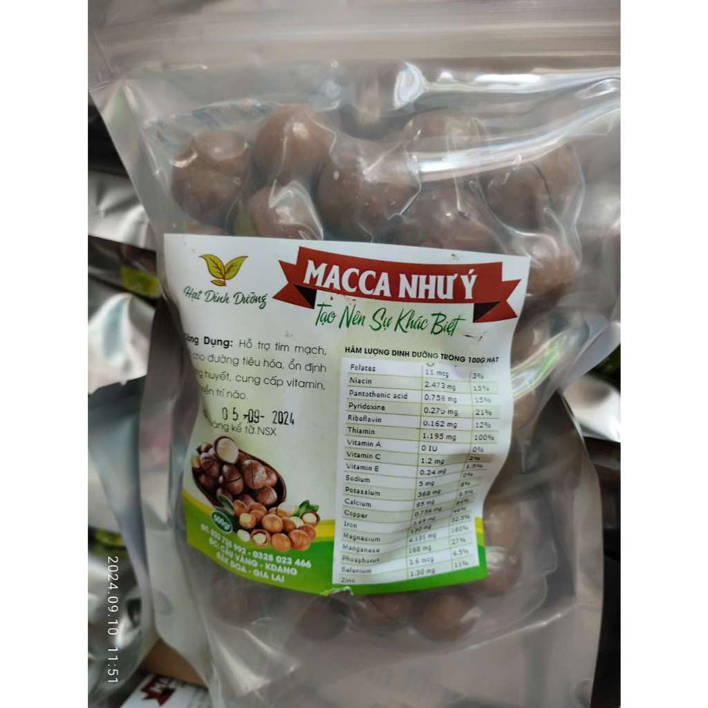 Vietnamese Nuts, Baked Shelled Macadamia Beans (With Sheller) 500g Pack ...