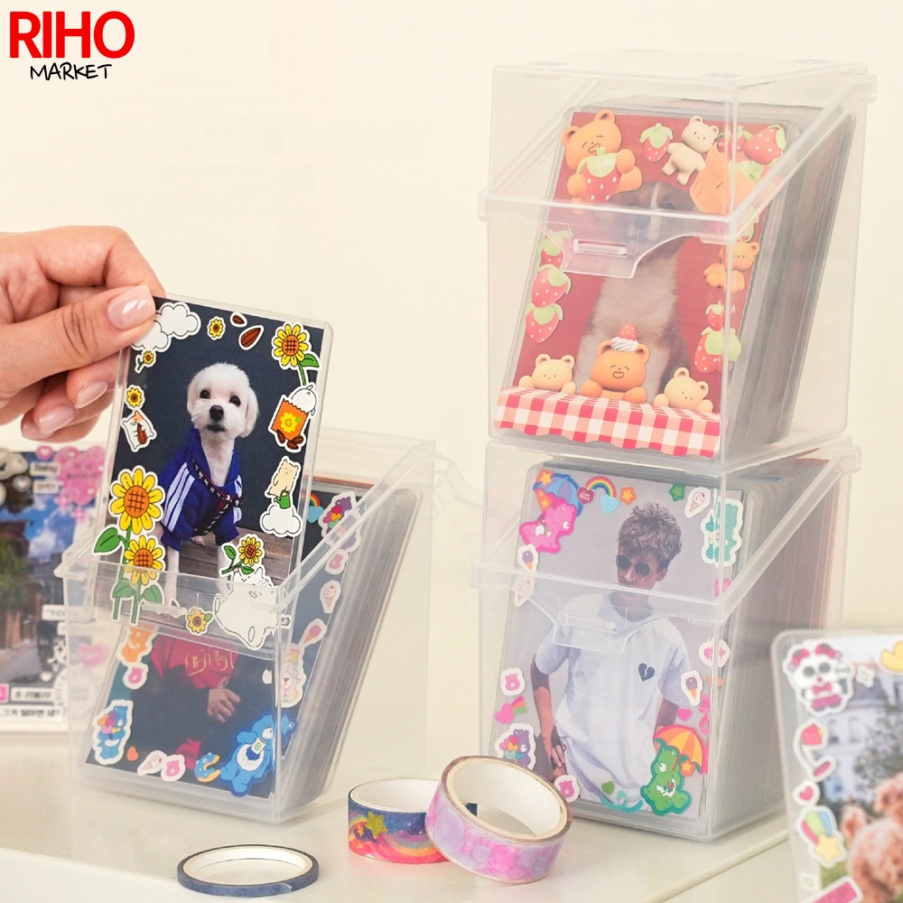 Korea Daiso Transparent Storage Box Small Card 3 Inch Photo ...
