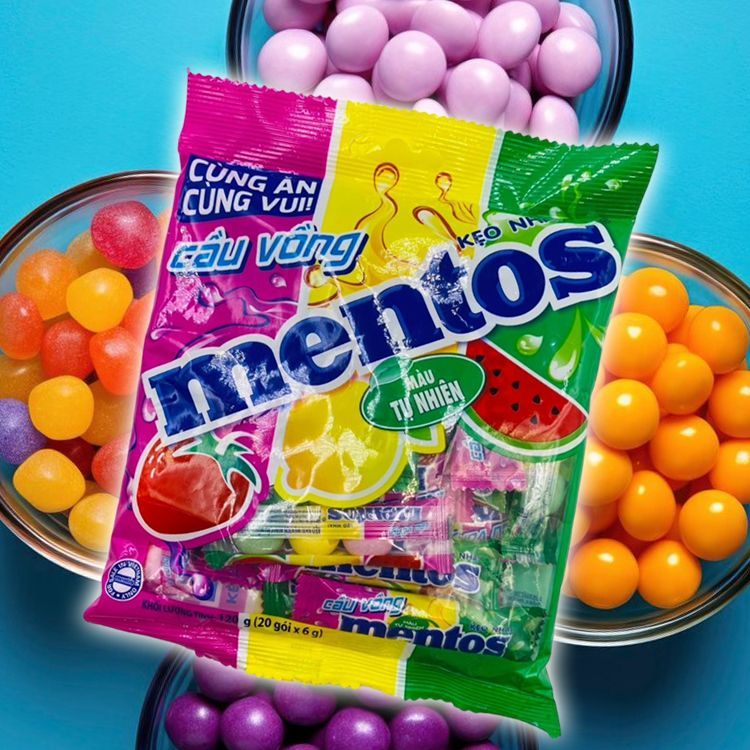 mentos Comprehensive Fruit Flavor Gummy (120g) Mandolin Sweets Candy ...