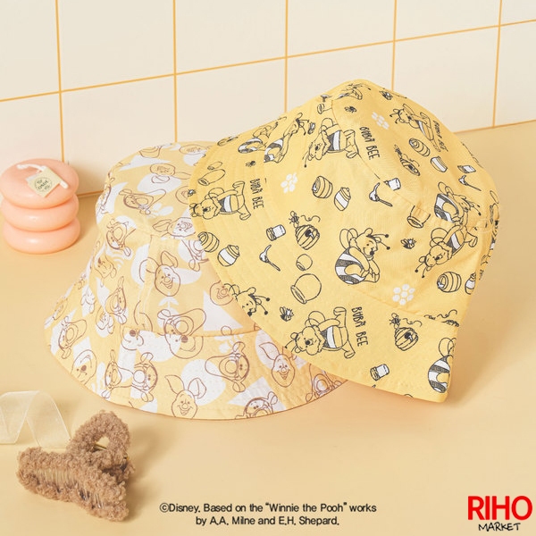 Korea Daiso Winnie The Pooh Children's Bucket Hat Sun Fishing Beach ...