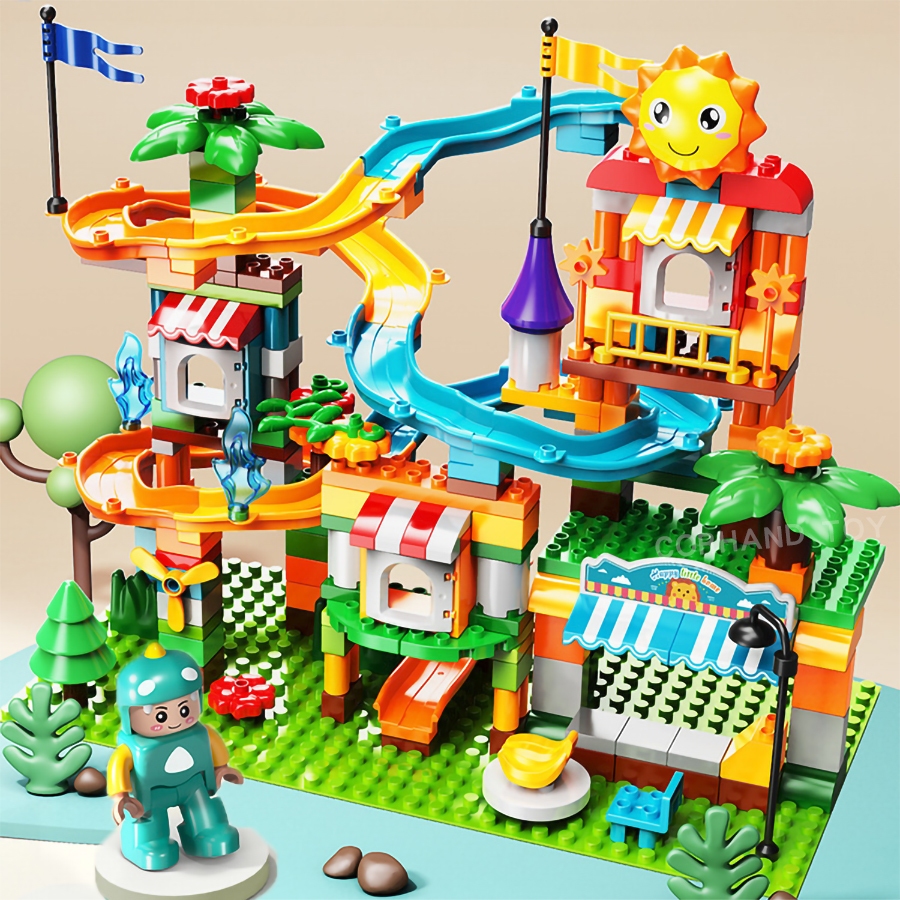 [Large Particles] Racing Slide Building Blocks Barreled Lego Style ...