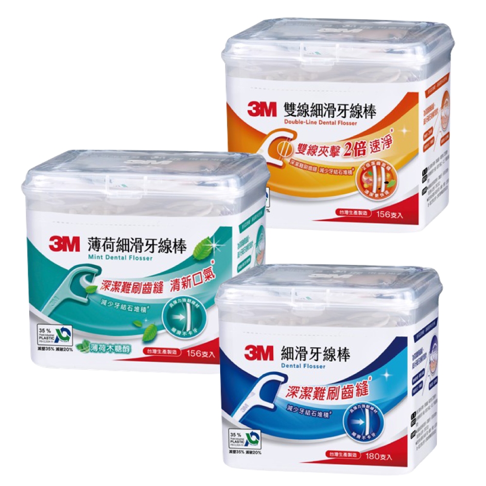 3M-Smooth Floss Stick Box (180 Pieces/156 Pieces (Mint/Double Thread ...
