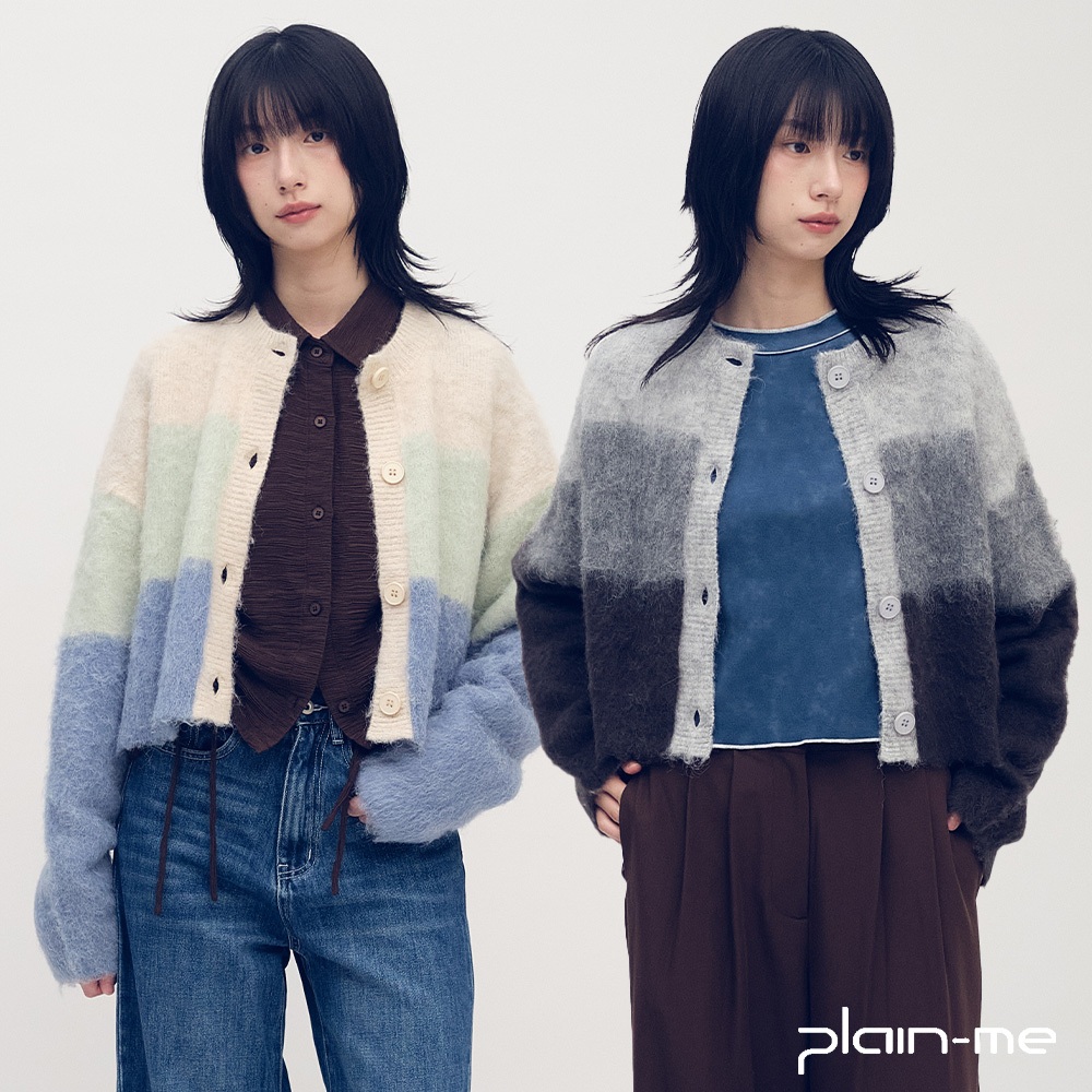 plain-me [SAAKO Gradient Short Knitting] Girls Jacket Knitted Winter ...