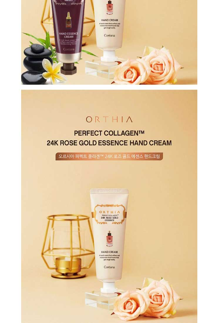 Korea Coreana 24K Gold Rose Ampoule Hand Cream/Perfect Collagen Cream ...