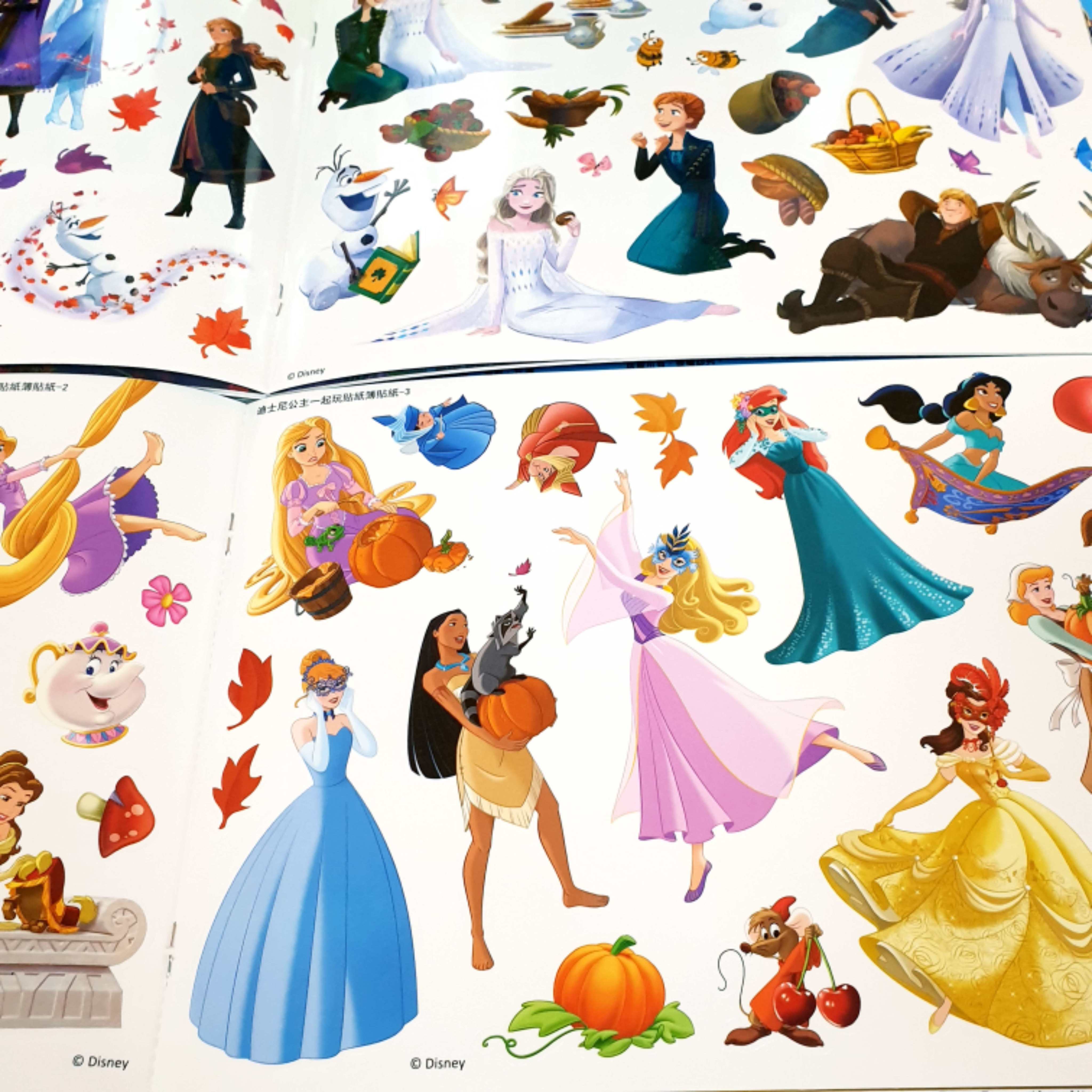 Disney Princess Sticker Book Frozen Play Together Coloring Paper The ...