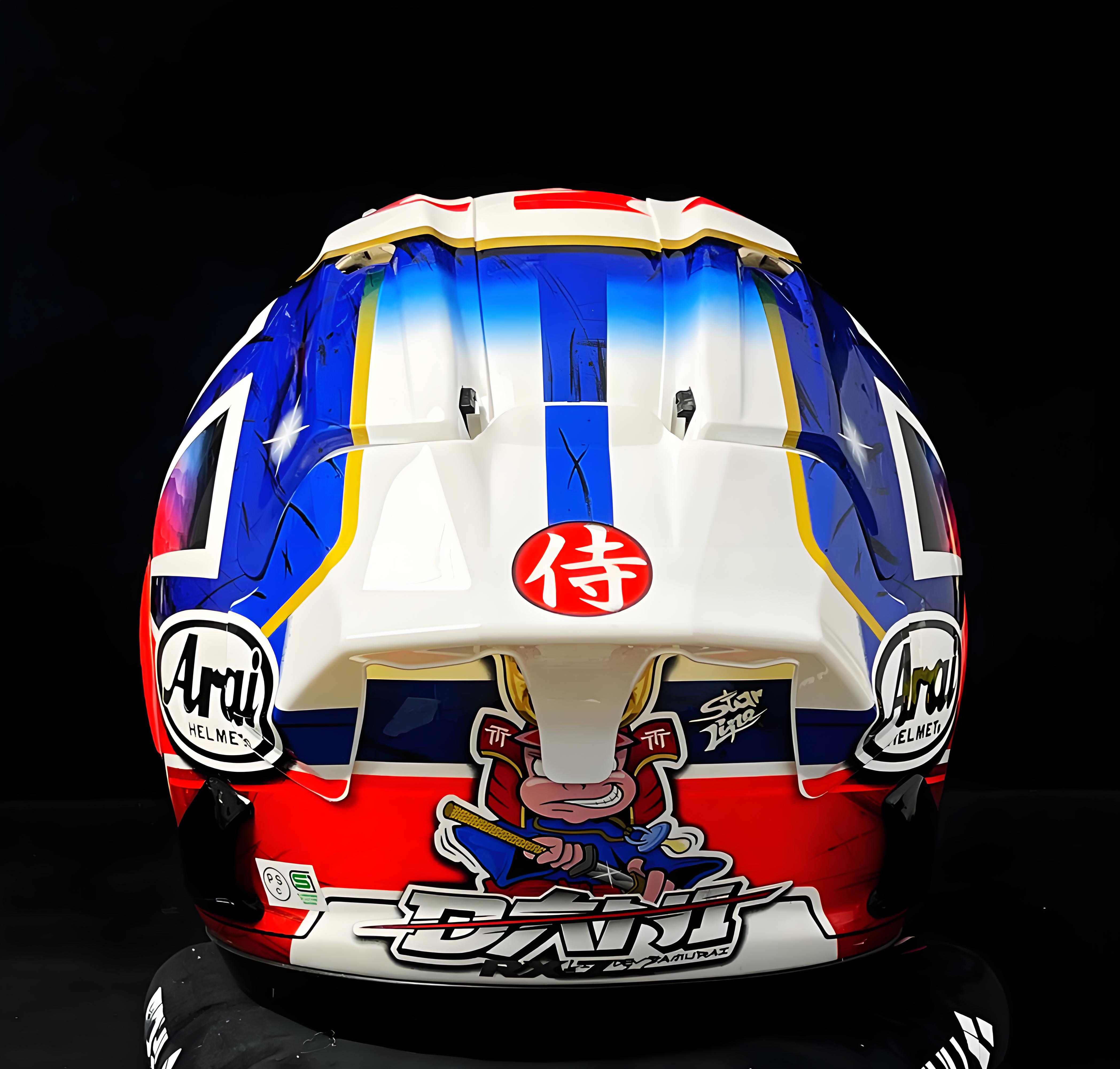 Japan Arai RX-7X PEDROSA Servant SPIRIT Blue Samurai RX7X Safety Helmet ...