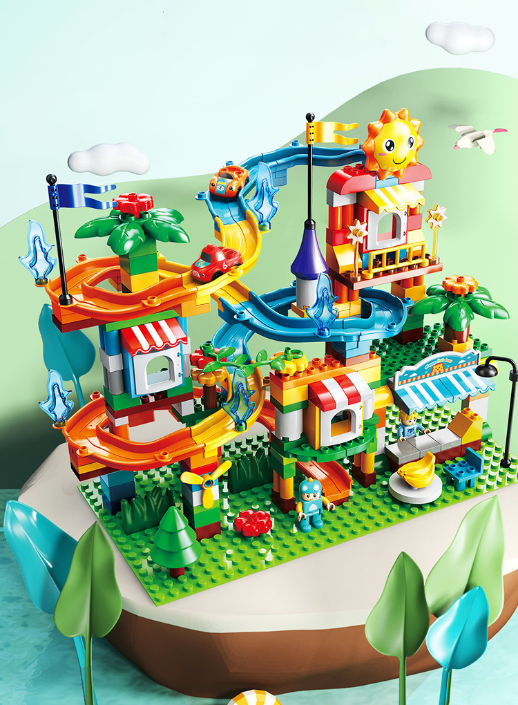 [Large Particles] Racing Slide Building Blocks Barreled Lego Style ...