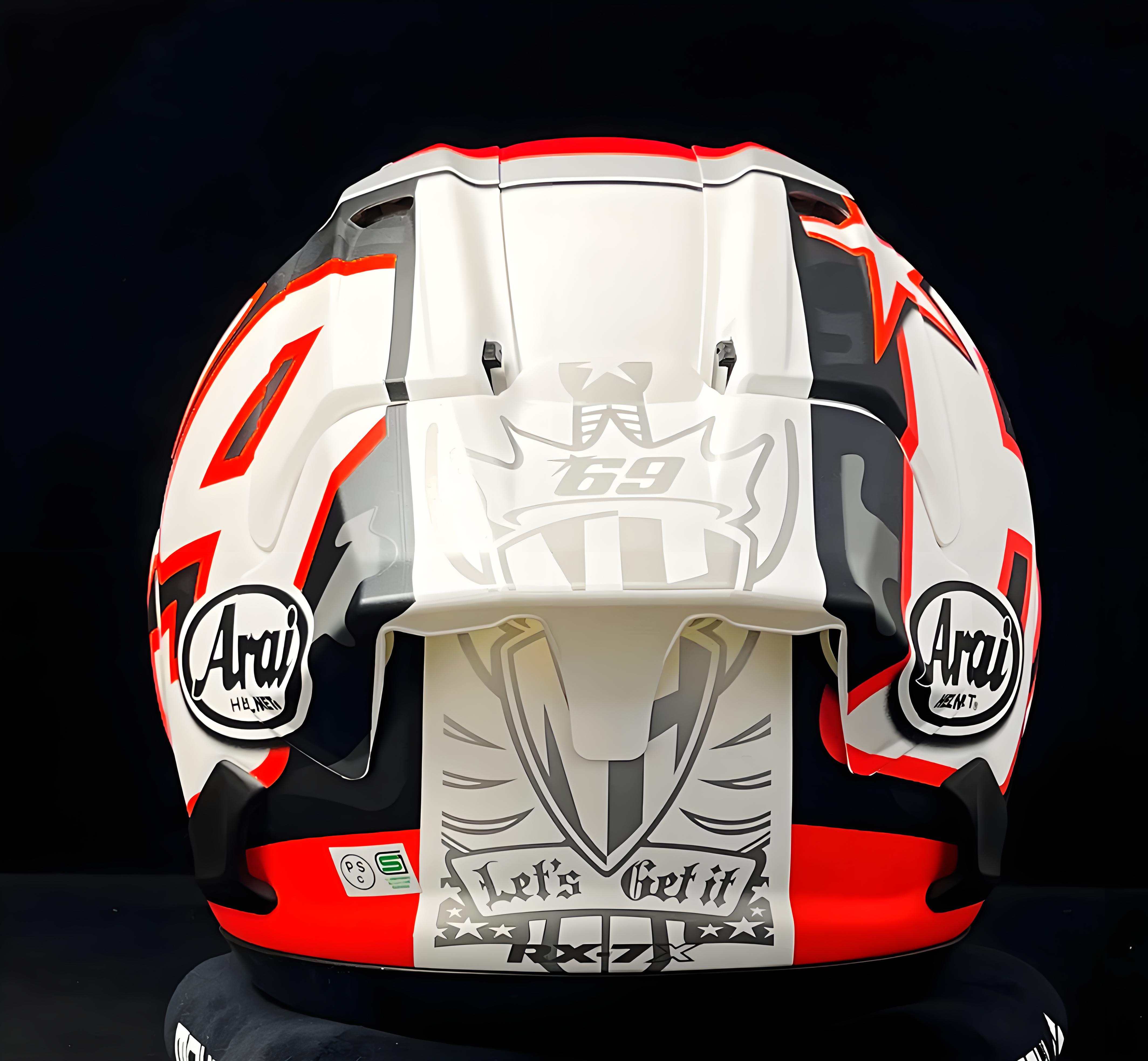 Japan Arai RX-7X Nicky Hayden 69 RX7X Safety Helmet Painted Duck Tail ...
