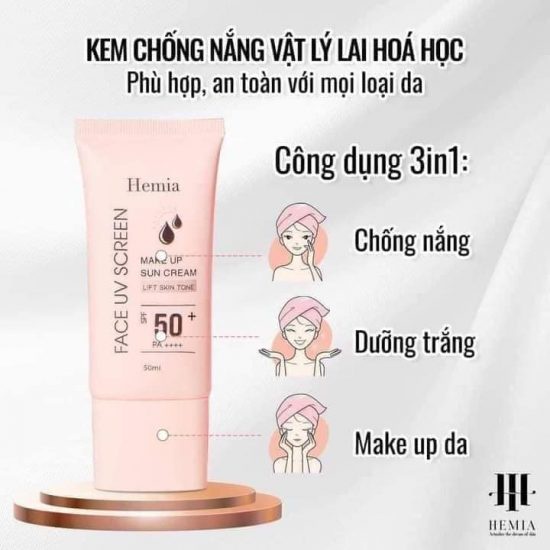 Hemia sunscreen makeup to tone up and protect skin Face UV Screen SPF ...