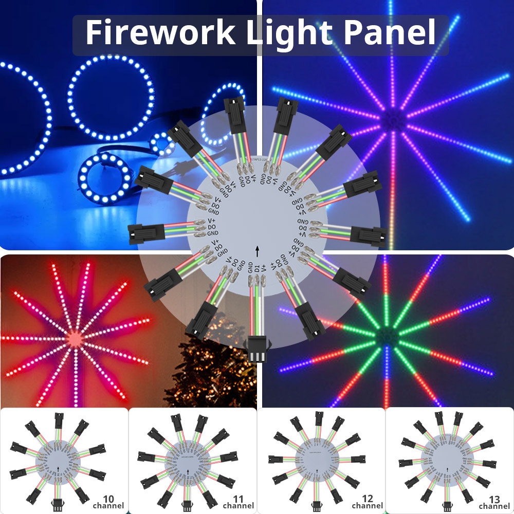 Led Firework Lights Round Module With 10 11 12 13 Connectors For ...
