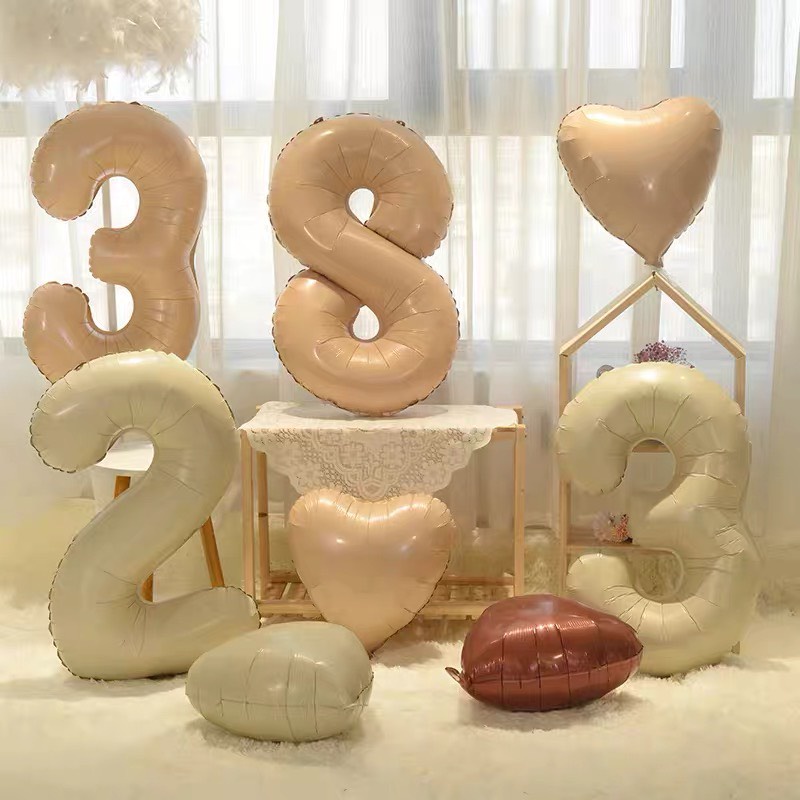 Super LARGE NUMBER BALLOON 100cm KOREAN NUMBER BALLOON CARAMEN MATTE ...